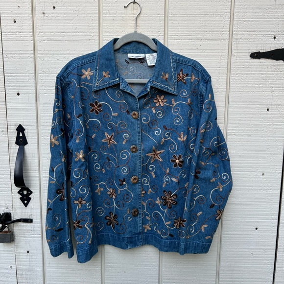 Units | Jackets & Coats | Units Jean Jacket Womens Large Floral ...